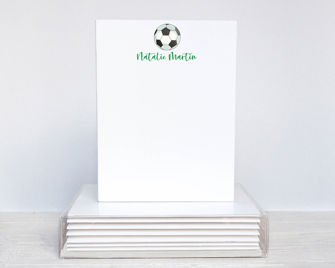 Soccer Ball Note Cards | Personalized Soccer Stationery | Soccer Team ...