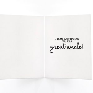 Pregnancy Reveal Card for Uncle | New Great Uncle Card | the Only Thing ...