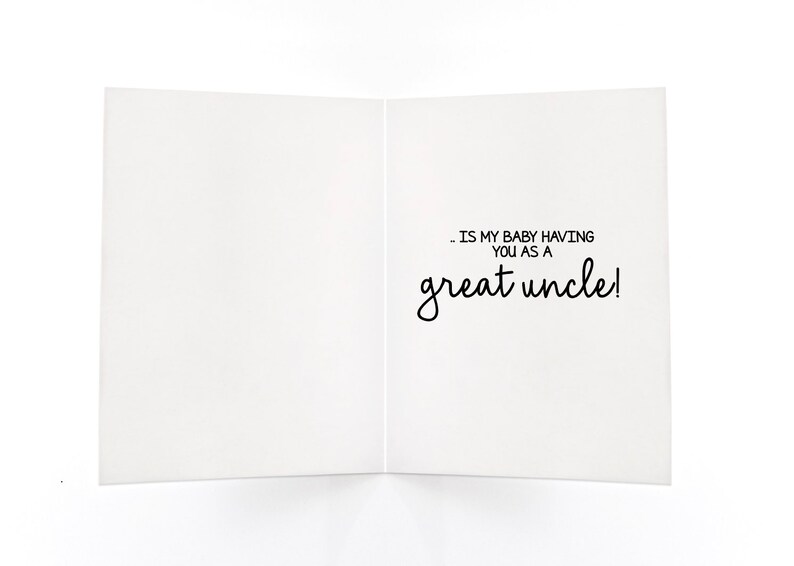 Pregnancy Reveal Card for Uncle New Great Uncle Card the - Etsy