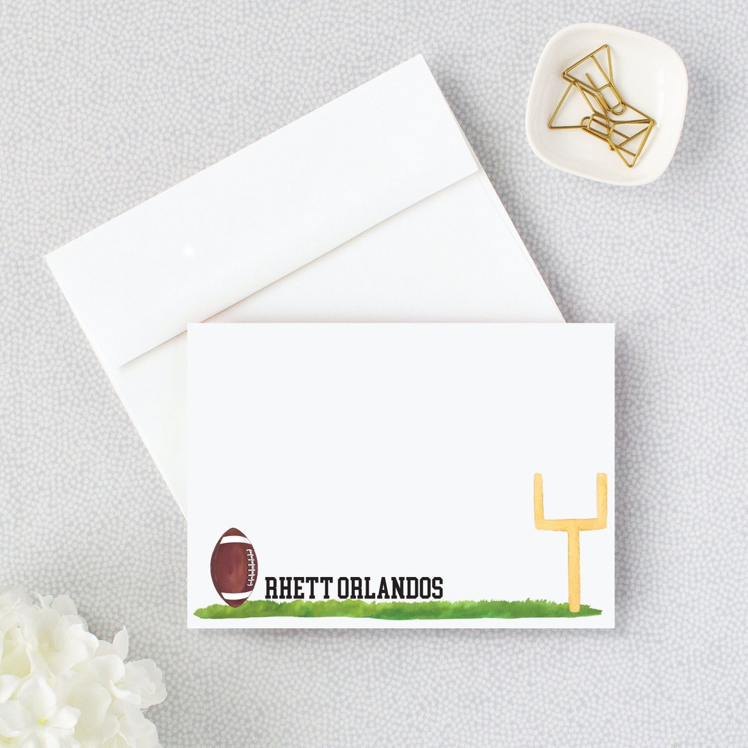 Personalized Kids Football Note Cards | Football Stationery | Football ...