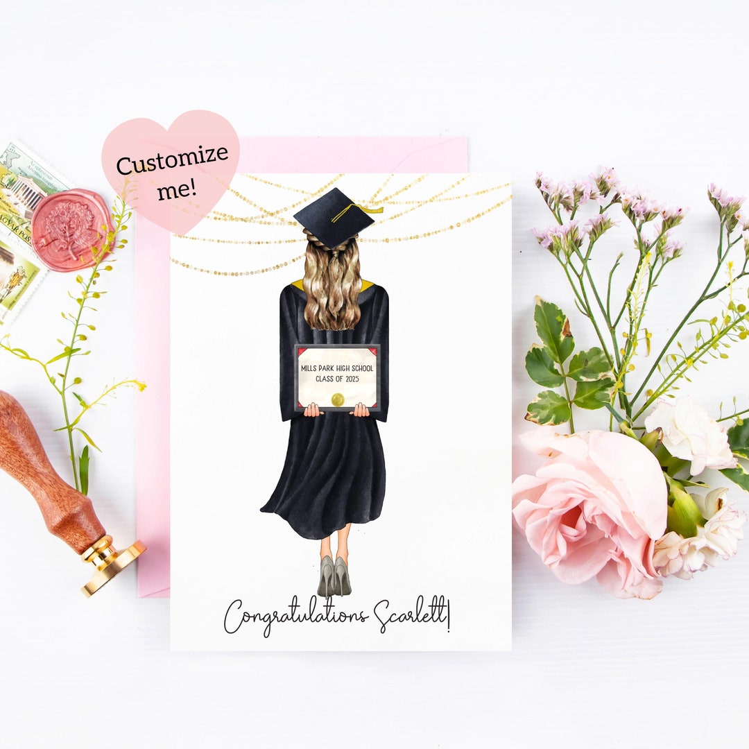 Personalized Graduation Card for Her, Graduation Keepsake for Senior ...