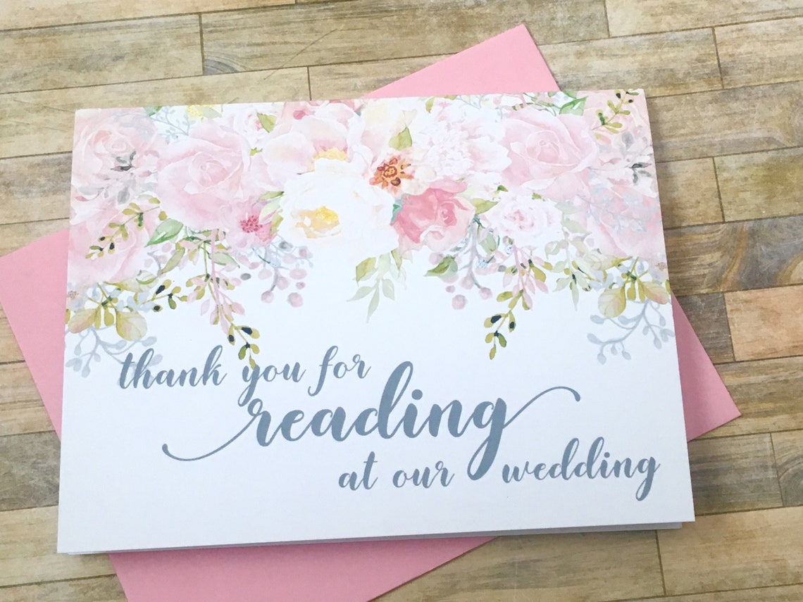 Wedding Reader Card Gift for Reading at Our Wedding Thank - Etsy
