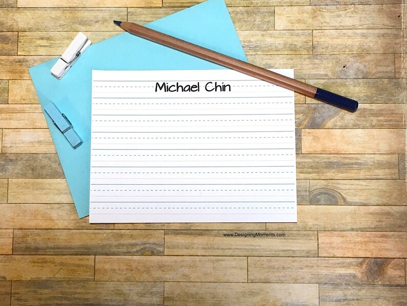 Kids Personalized Note Cards Lined Paper Note Cards for | Etsy