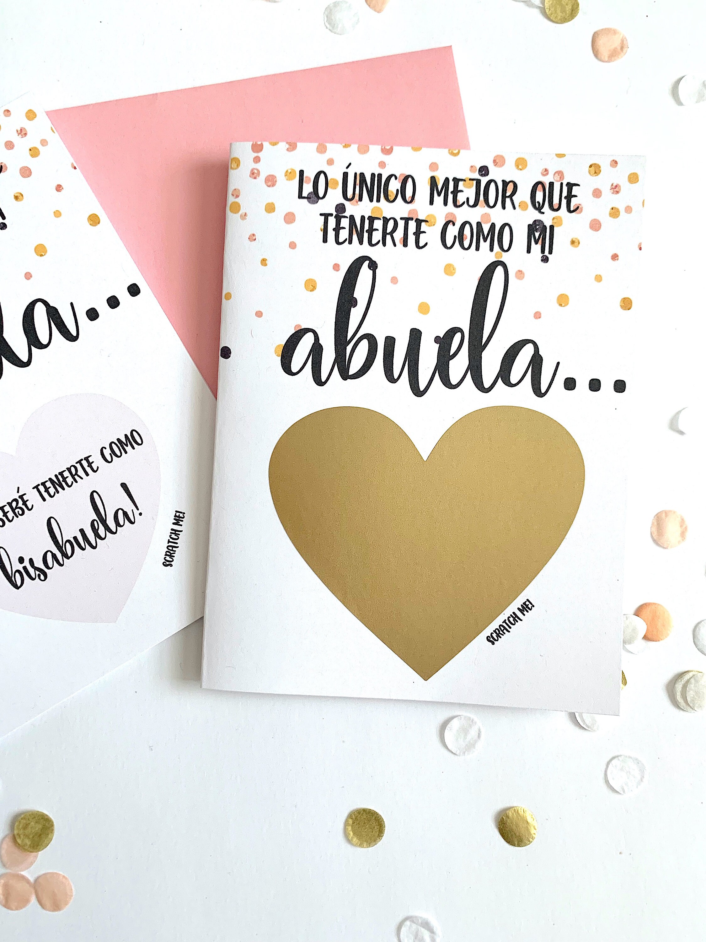 SPANISH Pregnancy Reveal to Grandma Scratch off Card - Etsy