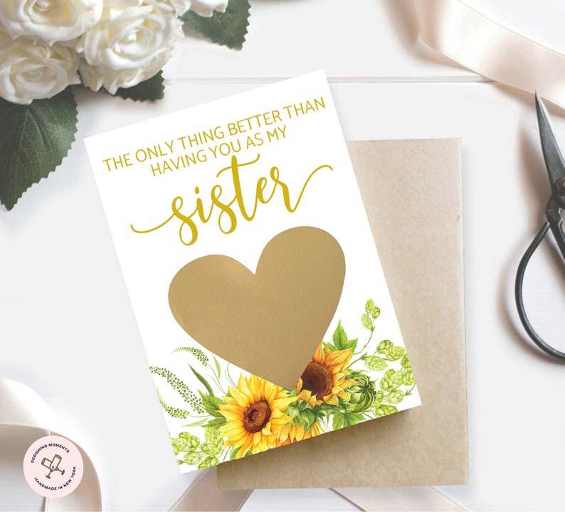 Flower Girl Proposal for Sister Scratch off Card Junior - Etsy