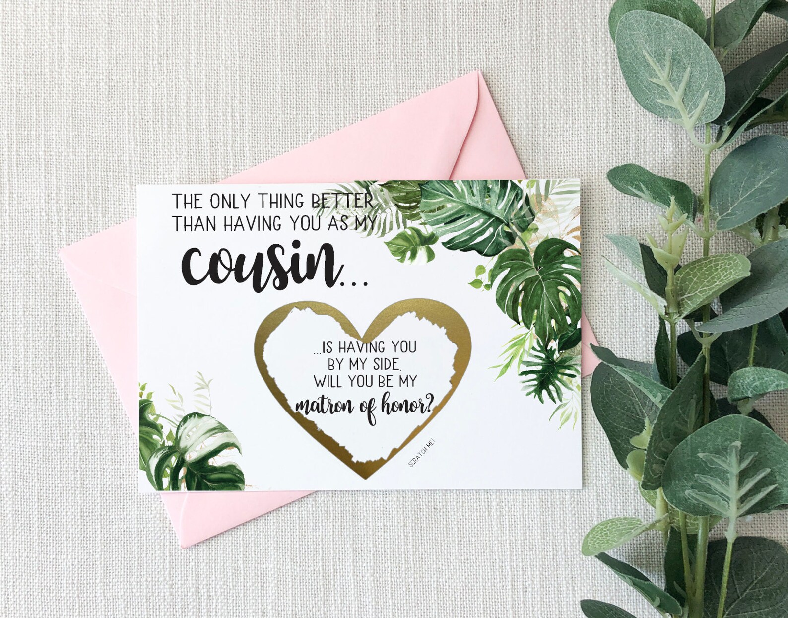 Bridesmaid Proposal for Cousin Scratch off Card the Only - Etsy