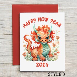 Year of the Dragon Card, Chinese New Year, Lunar New Year, Chinese ...