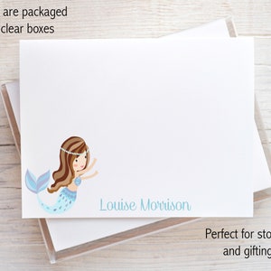 Mermaid Note Cards - Custom Mermaid Stationery - Girls Personalized ...