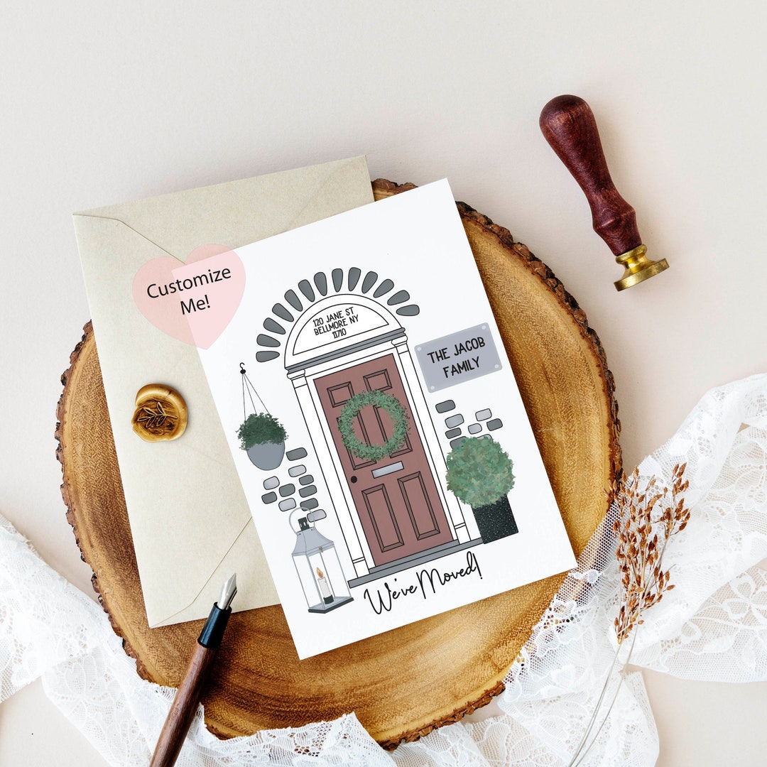 Custom Front Door Card | Home Sweet Home | New Address Cards | Custom ...