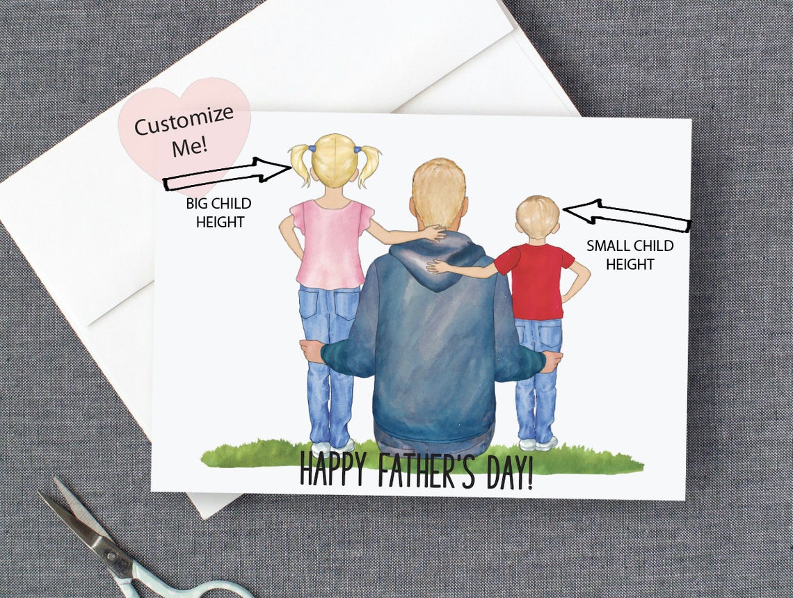 Dad Birthday Card | Dad Birthday From Kids | Dad and 2 Kids Child and ...