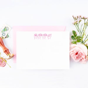 American Sign Language Personalized Stationery Set | Custom Flat Cards ...