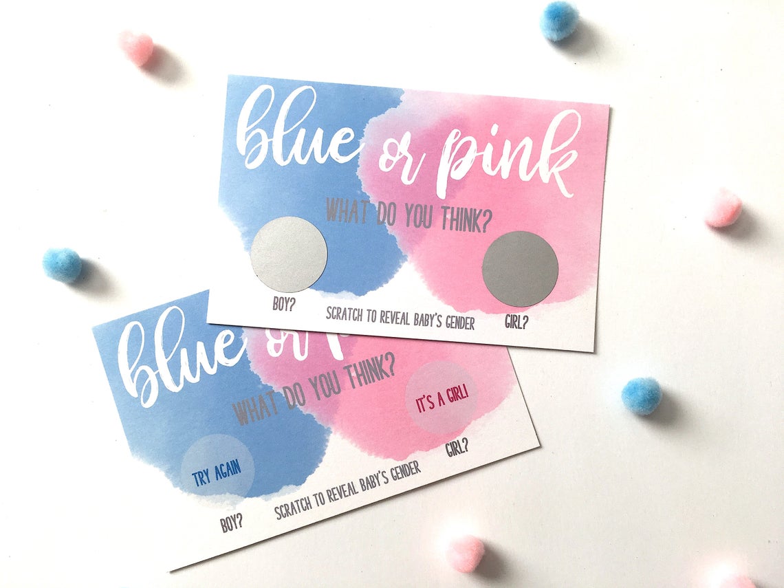 10 Gender Reveal Party Scratch off Card Baby Shower Game - Etsy
