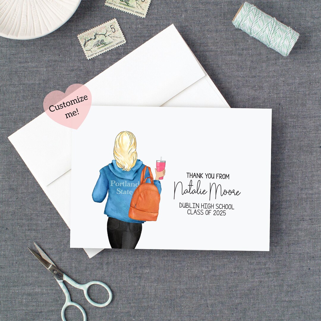Custom Graduation Thank You Card Set of 10 | Personalized off to ...