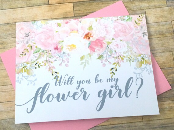 Will you be my flower girl card flower girl proposal card | Etsy