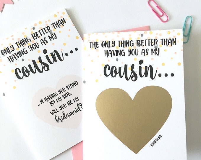 Junior Bridesmaid Proposal for Cousin Scratch off Card Will | Etsy