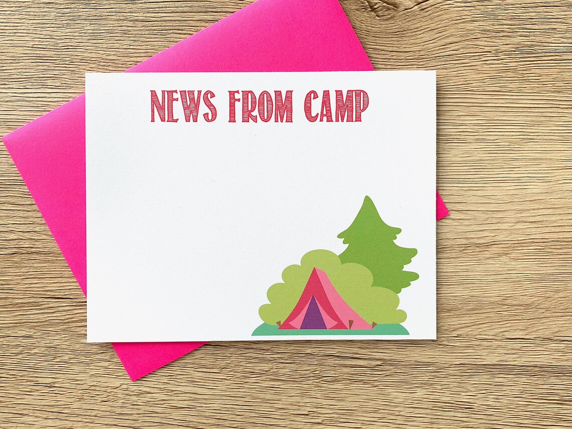 Sleep Away Camp Note Cards - Sleepaway Camp Stationery Cards - Camping ...