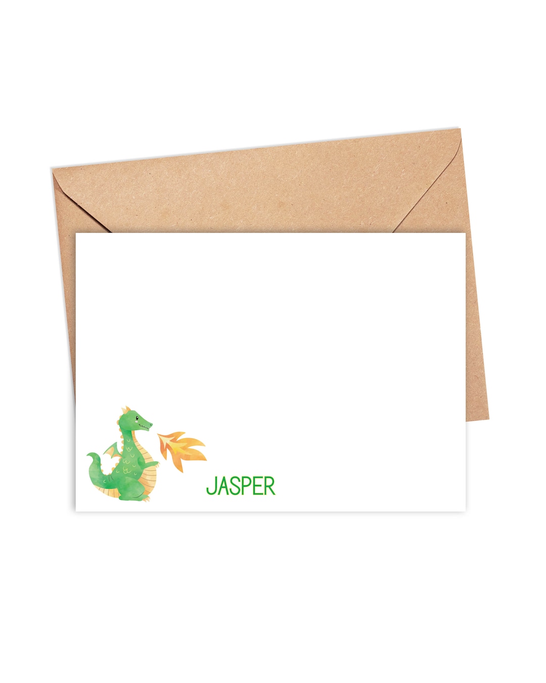 Personalized Dragon Stationery | Fire Breathing Dragon Note Cards for ...