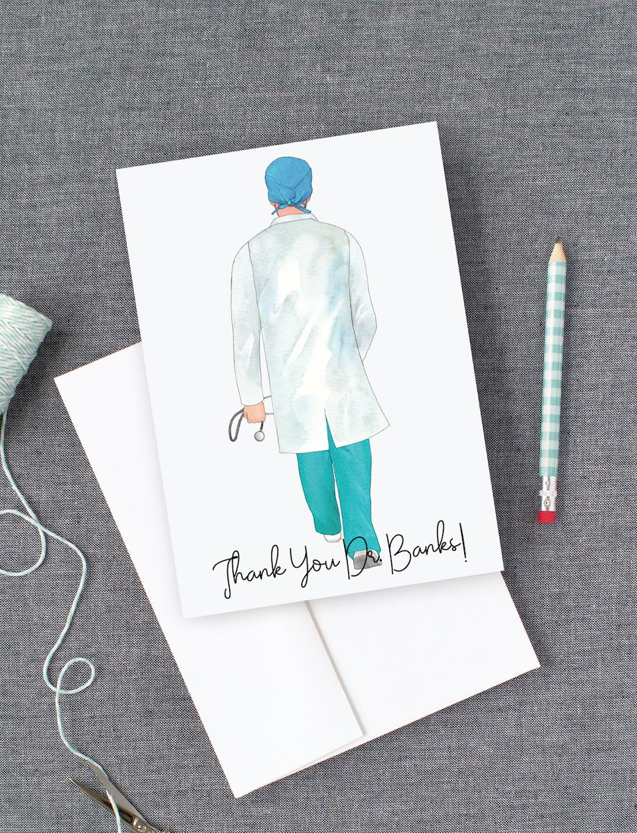 Thank You Card for Doctor Custom Dr Keepsake Thank You - Etsy Canada