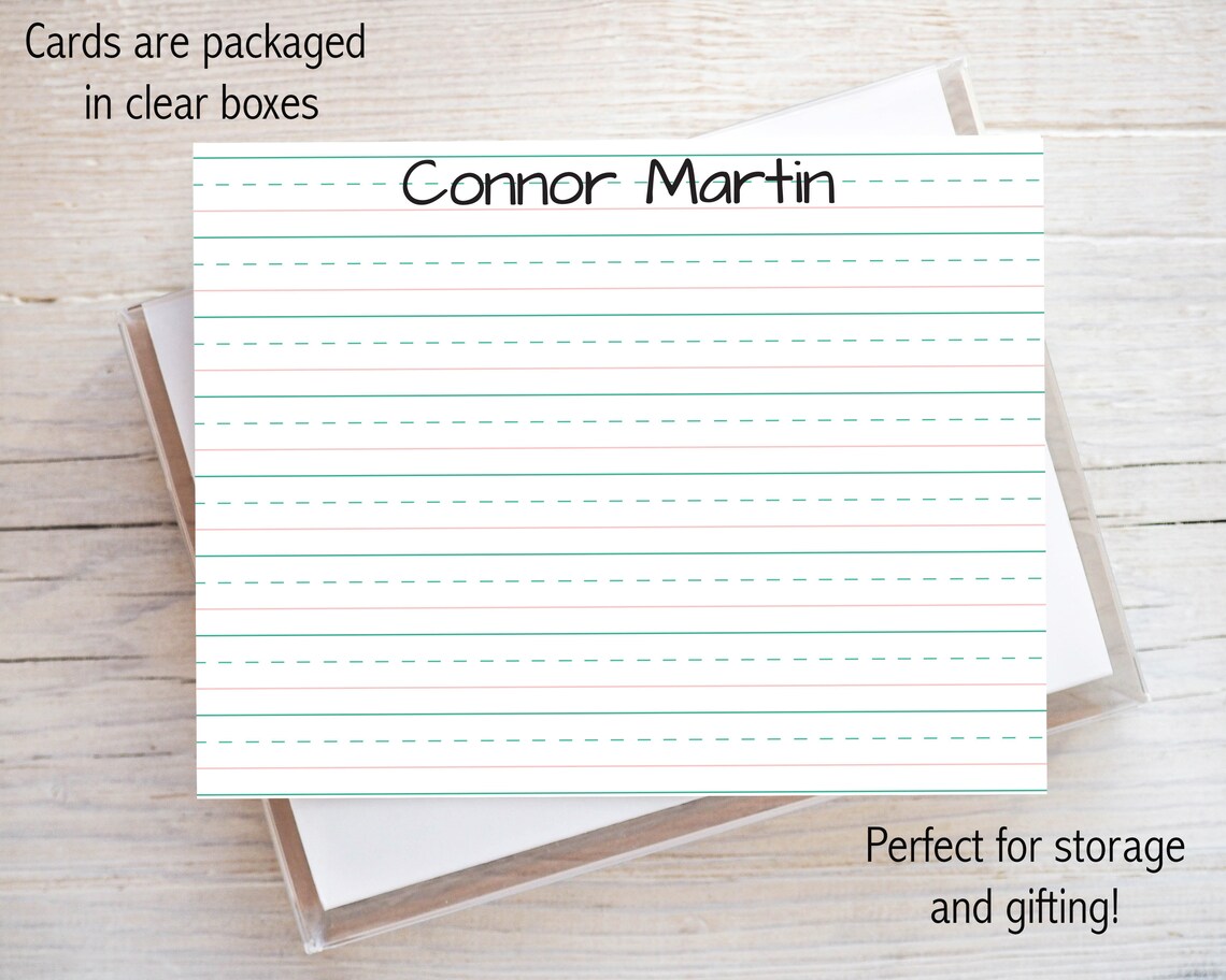 Kids Personalized Note Cards Lined Paper Note Cards for - Etsy