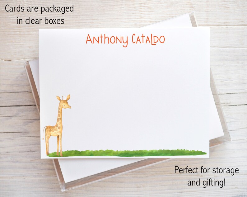 Stationery for Kids, Giraffe Note Cards, Giraffe Baby Shower Birthday ...