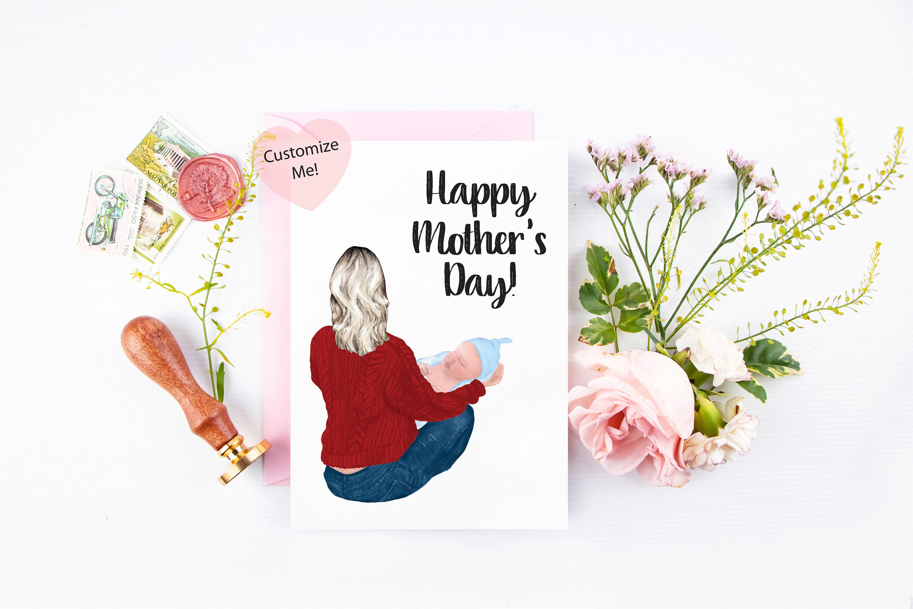 Personalized Birthday Card for Mom Mothers Day Card Card | Etsy