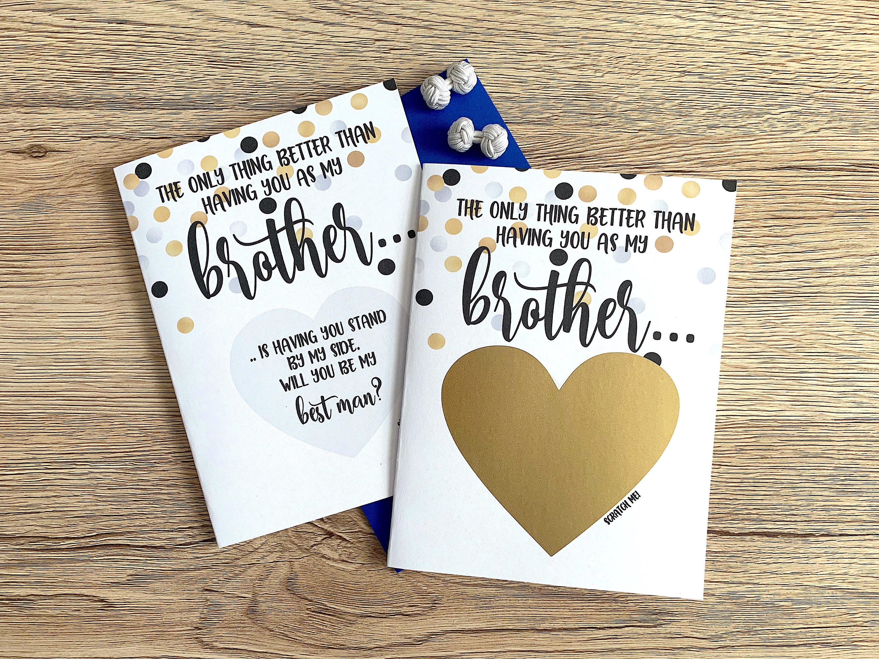 Best Man Proposal for Brother Scratch off Card- the Only Thing Better ...