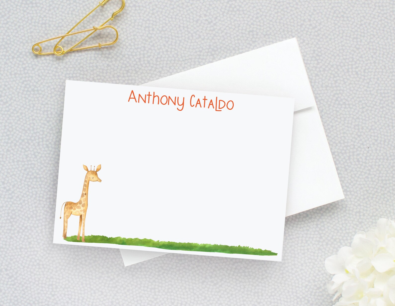 Stationery for Kids, Giraffe Note Cards, Giraffe Baby Shower Birthday ...