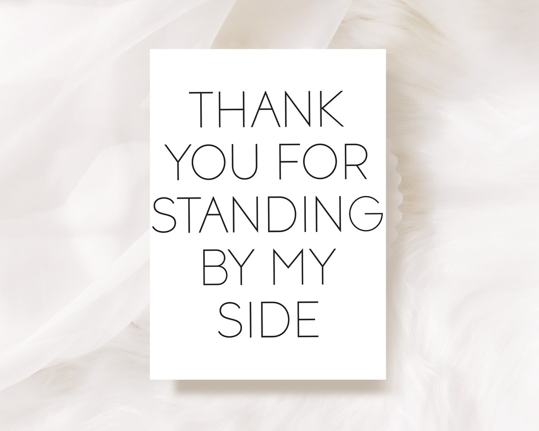 Thank You for Standing by My Side Card, Wedding Thank You Card From ...