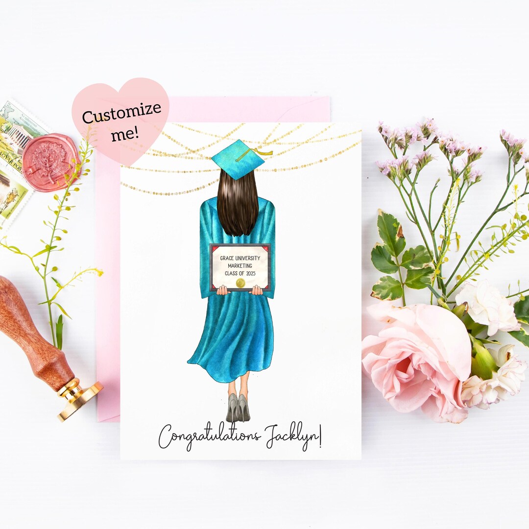 Personalized Graduation Card for Her, Graduation Keepsake for Senior ...