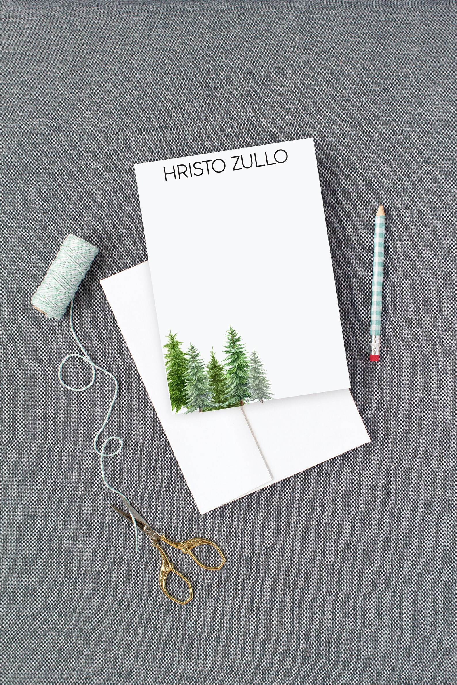 Personalized Forest Note Cards | Set of 10 FLAT Cards for Him ...