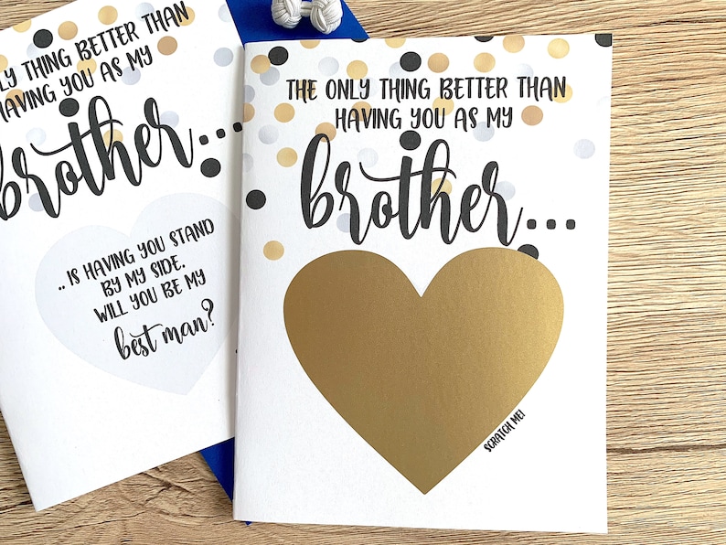 Best Man Proposal for Brother Scratch off Card- the Only Thing Better ...