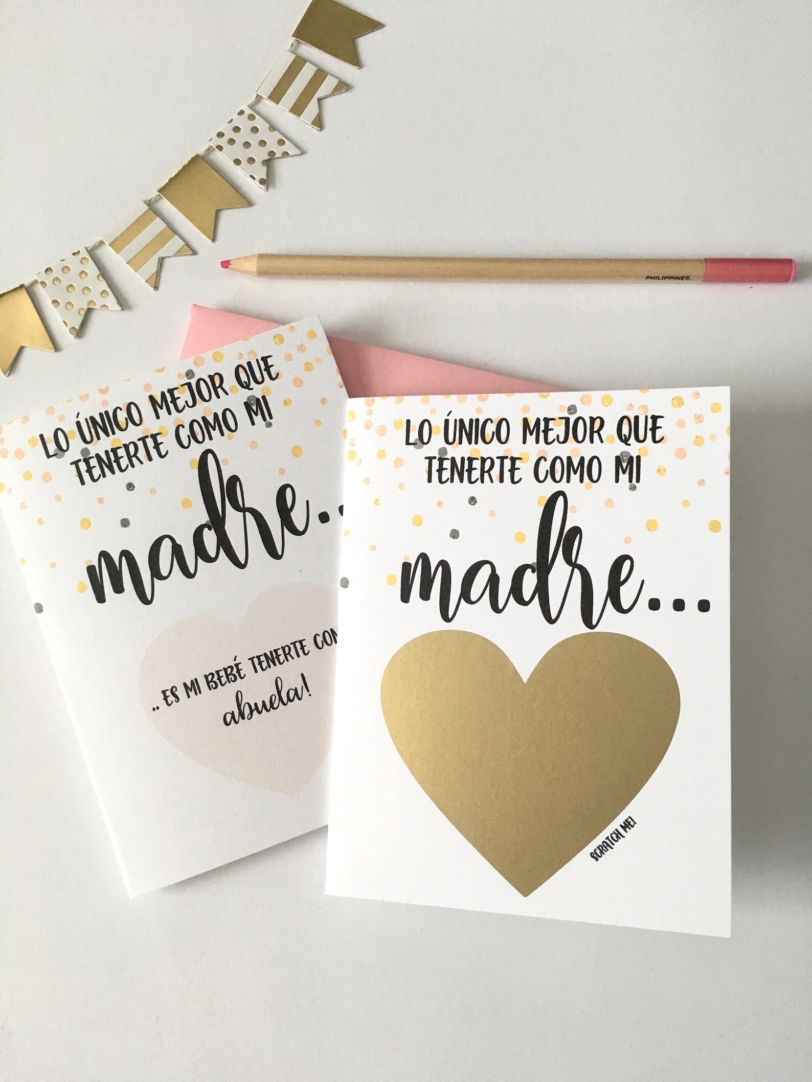 SPANISH Pregnancy Reveal to Mother Scratch off Card - Etsy
