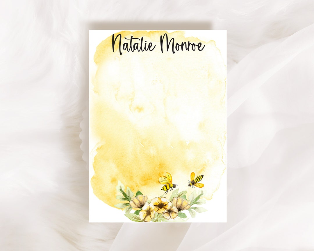 Personalized Stationery for Her, Bees and Honey Note Cards, Flat Cards ...