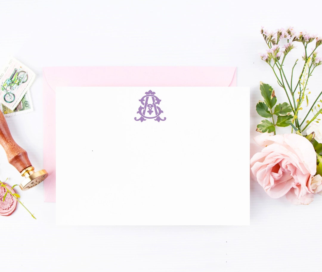 Personalized Stationary, Monogram Note Cards, Gift for Her, Gift for ...