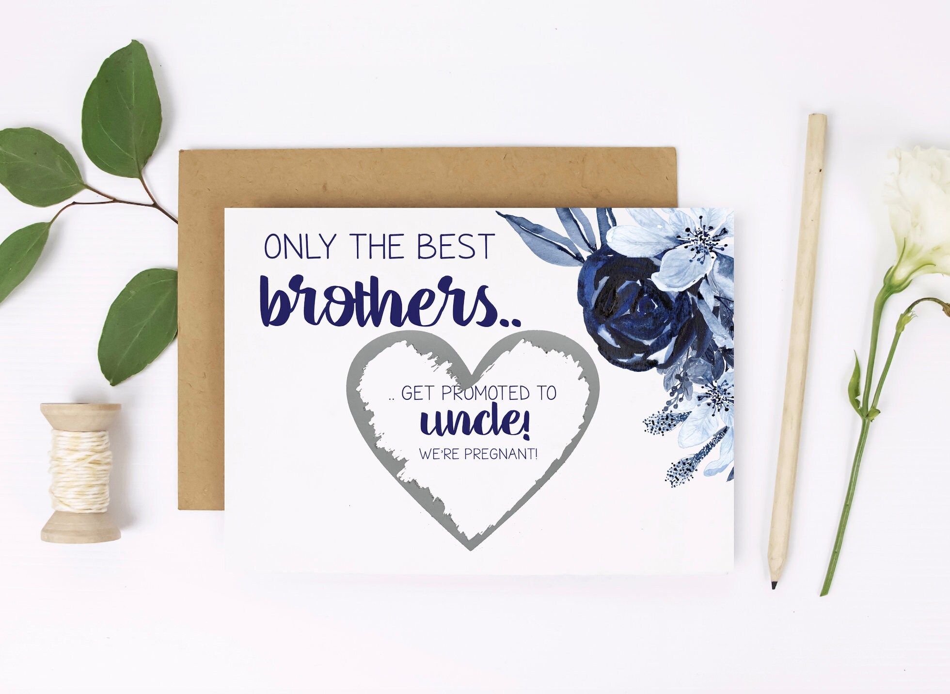 Pregnancy Scratch off Card for Brother | New Uncle Baby Reveal Card for ...