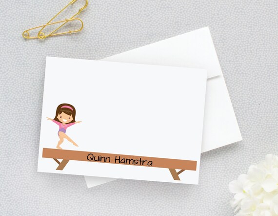 Personalized Stationery for Girls Gynmast Note Cards Card - Etsy
