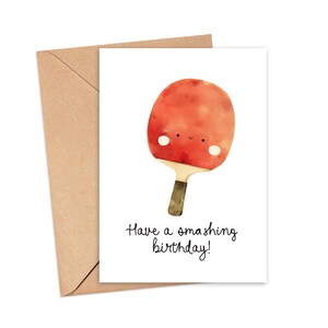 Custom Table Tennis Birthday Card, Personalized Ping Pong Card, Thank ...