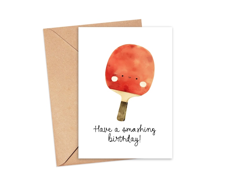 Custom Table Tennis Birthday Card, Personalized Ping Pong Card, Thank ...