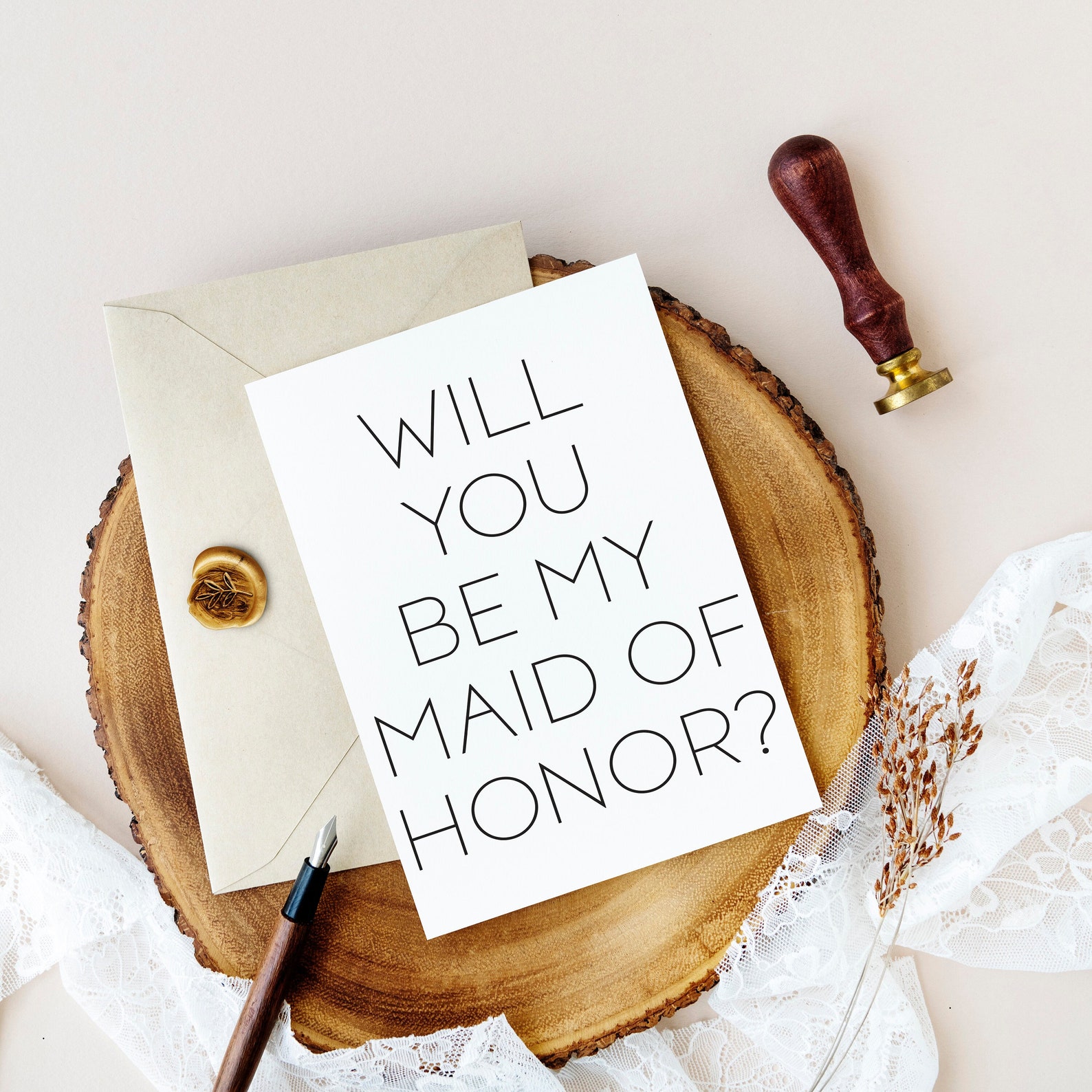 Will You Be My Matron of Honor Card Proposal, From Bride Groom, Modern ...