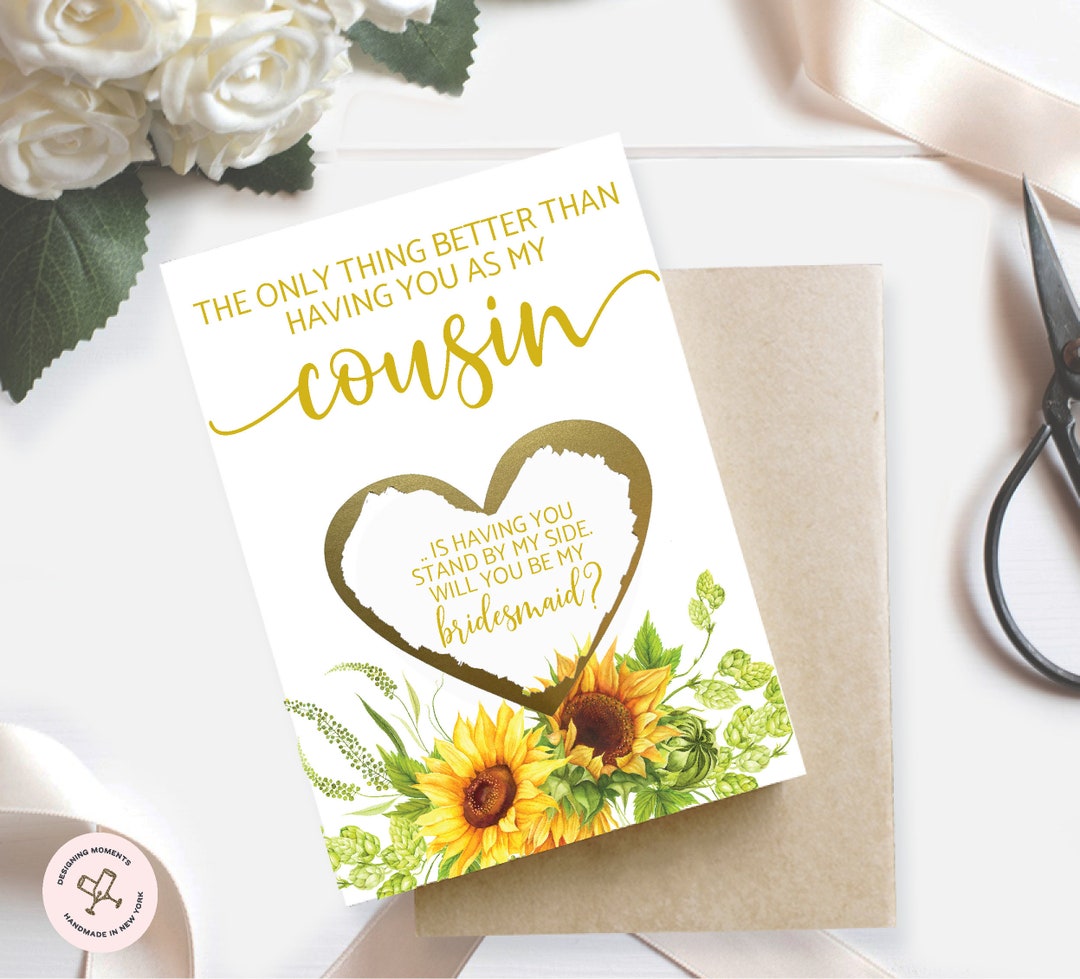 Bridesmaid Proposal Card for Cousin Scratch off | Bridesmaid Asking ...