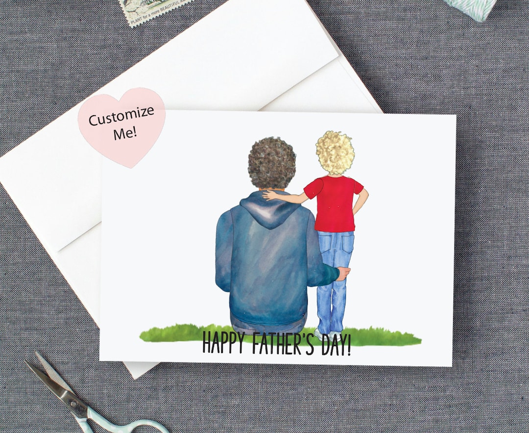 Father's Day Card | Custom Happy Fathers Day Card | Dad and Son | Card ...