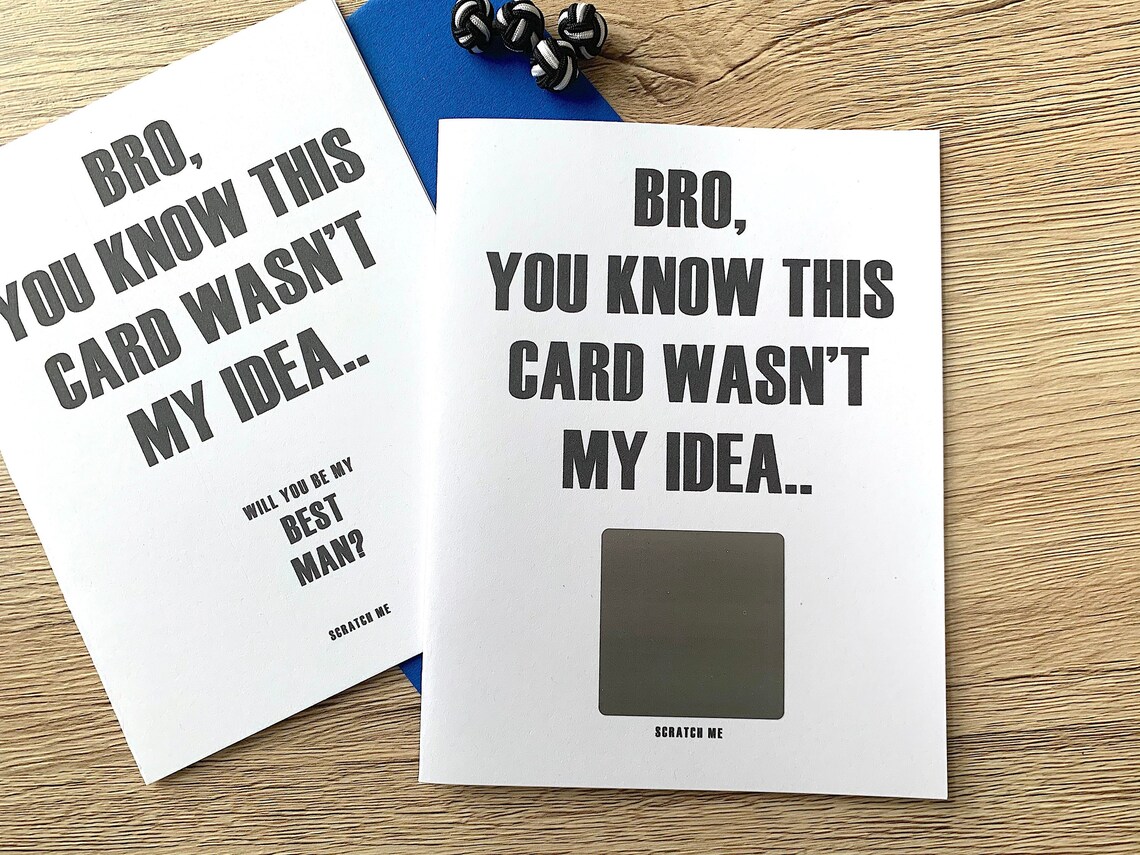 Funny Best Man Scratch Off Card Bro You Know This Card Wasnt | Etsy