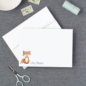 Woodlands Fox Stationery - Personalized Note Cards - Baby Shower Thank ...