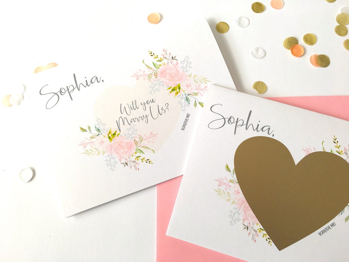 Personalized Will You Marry Us Scratch off Card Wedding - Etsy