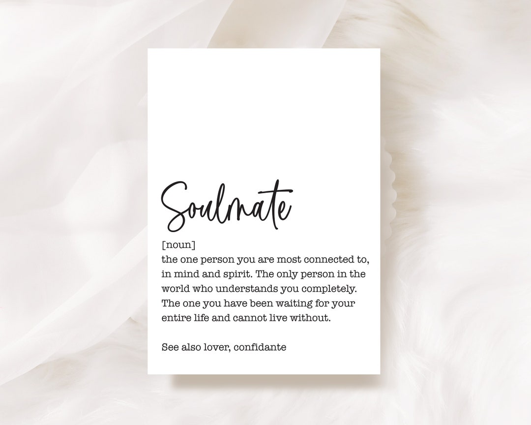 Card for Soulmate, Definition of Soulmate Card for Birthday ...