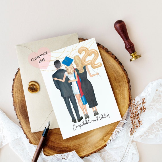 Graduation Card From Mom Dad Parents Custom Card for Senior | Etsy