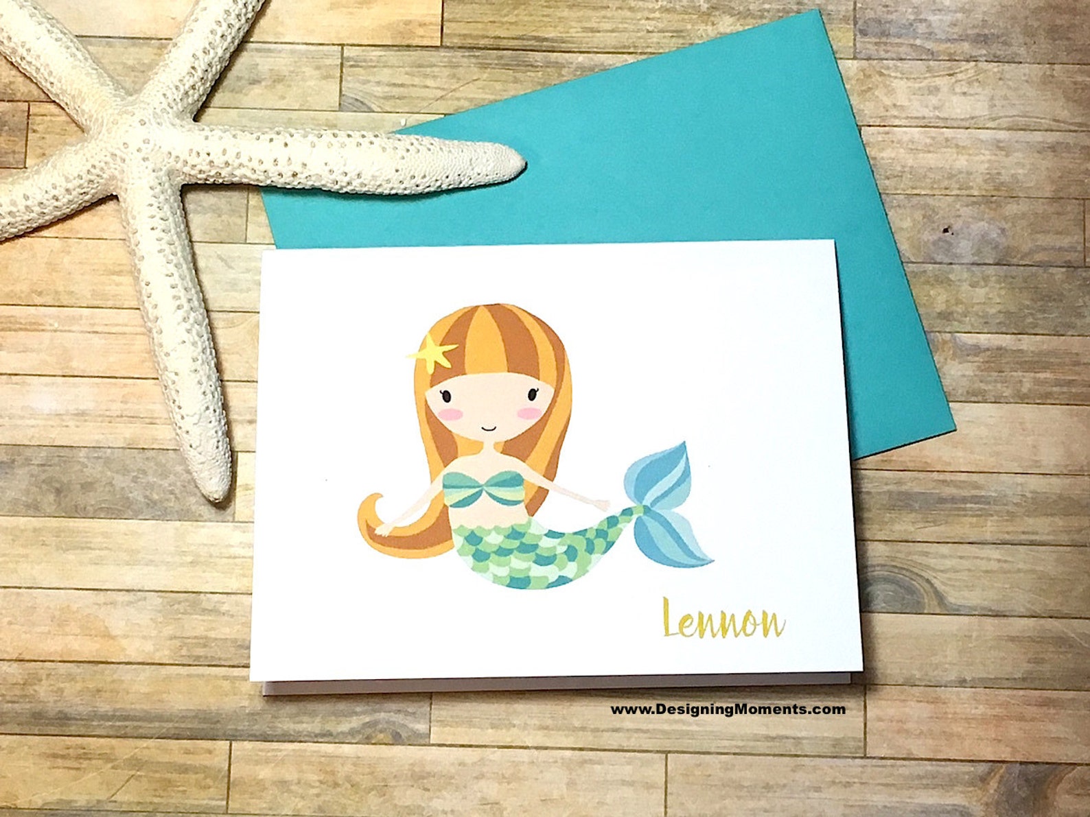 Personalized Girls Mermaid Stationery Under the Sea Note | Etsy