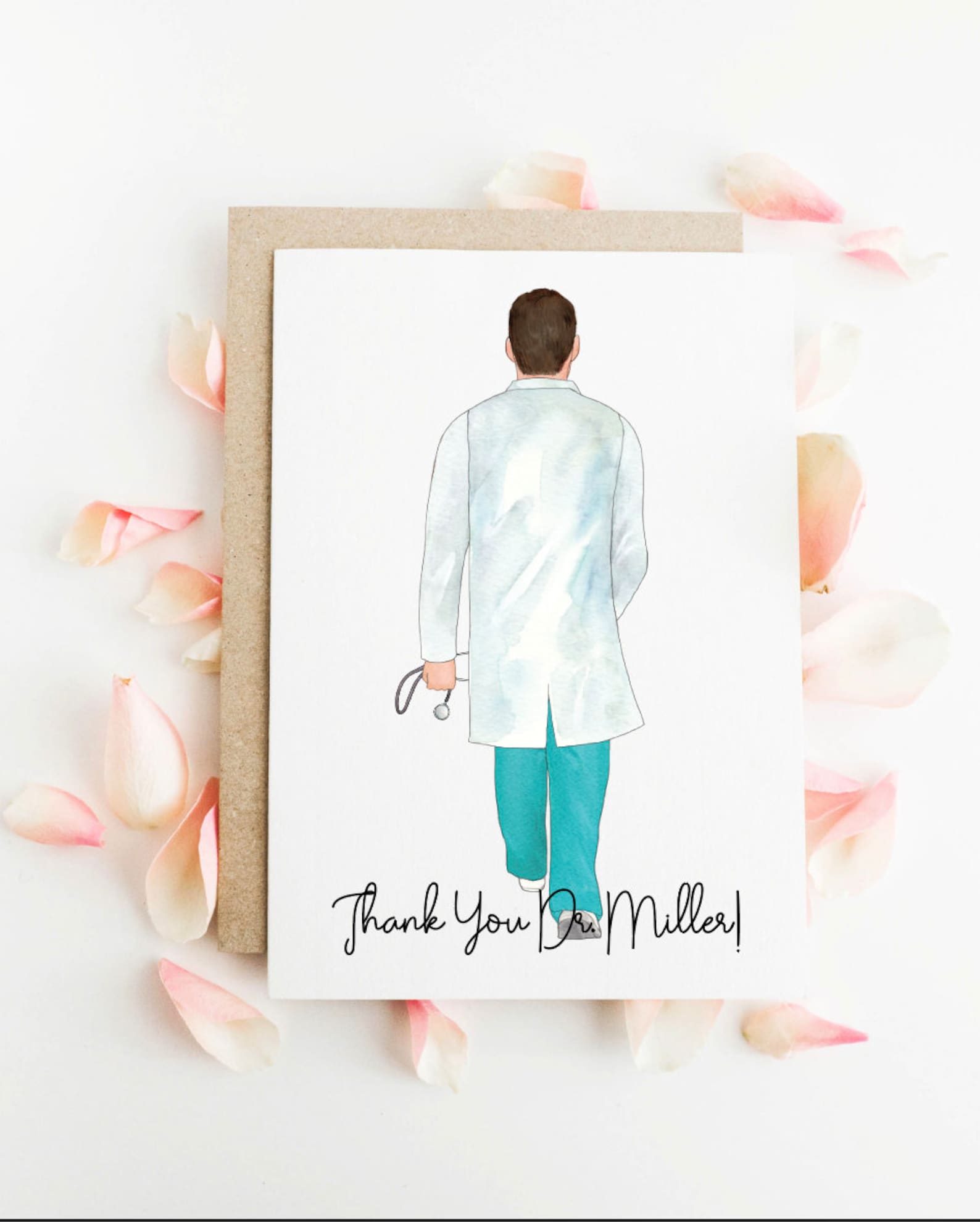 Thank You Card for Doctor Custom Dr Keepsake Thank You - Etsy