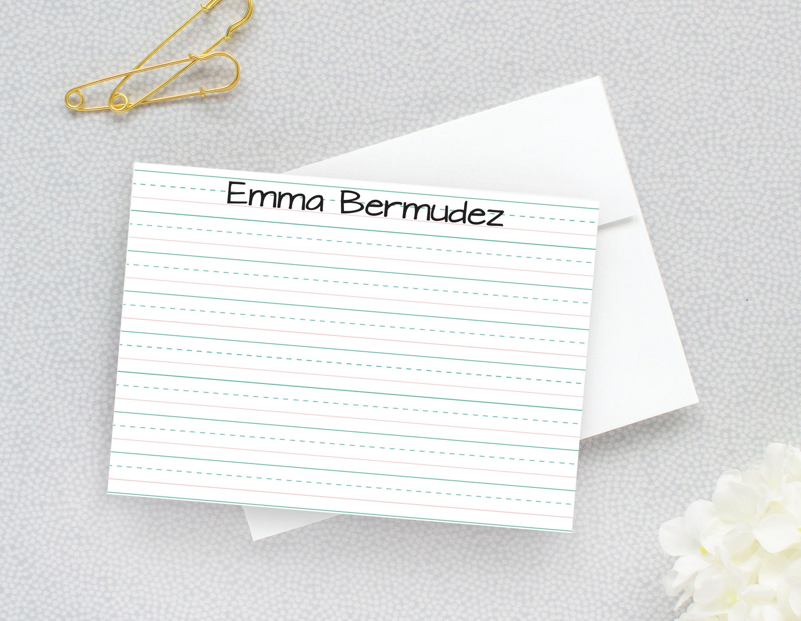 Kids Personalized Note Cards Lined Paper Cards for Children - Etsy