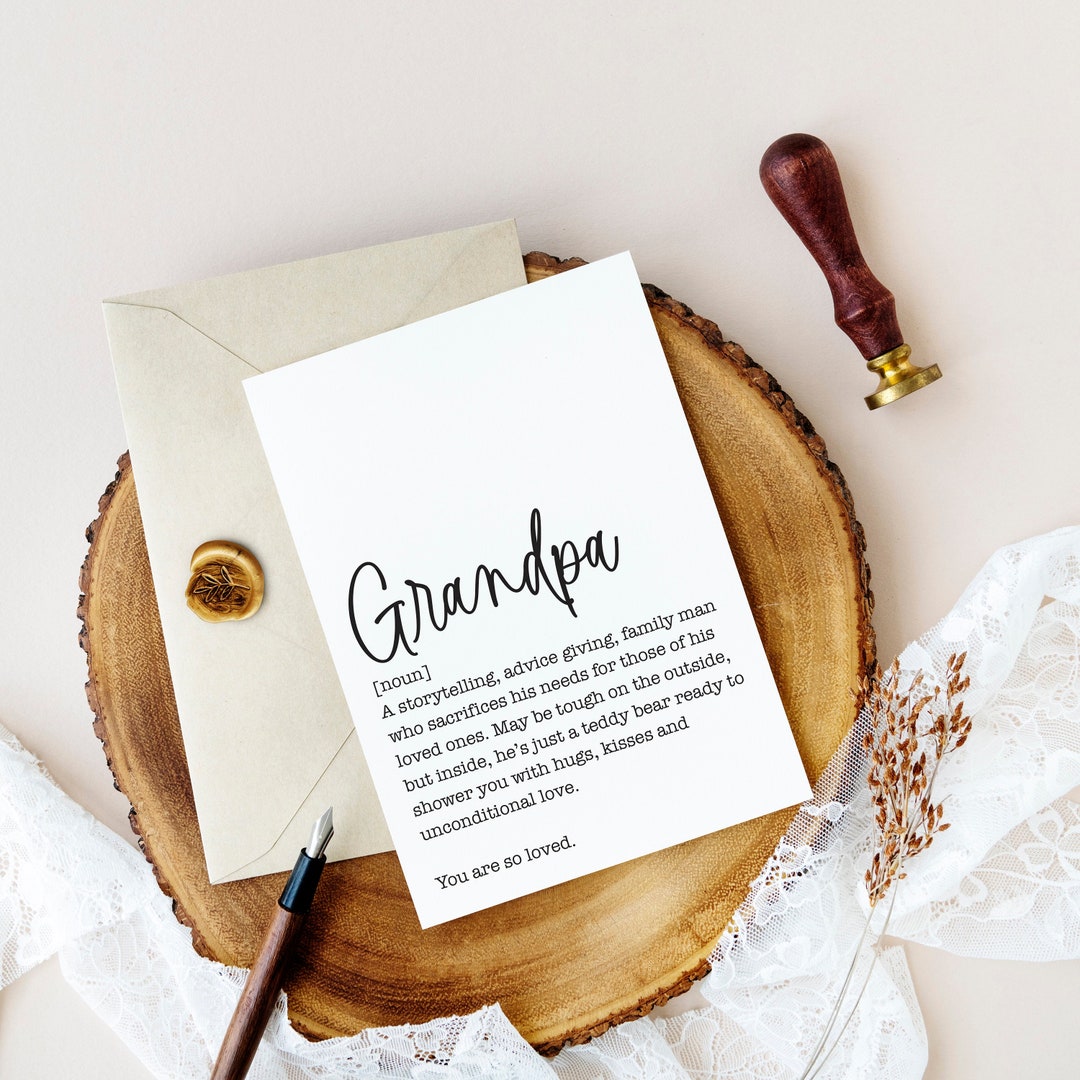 Definition of Grandpa Card, From Granddaughter, Grandson, Love You ...